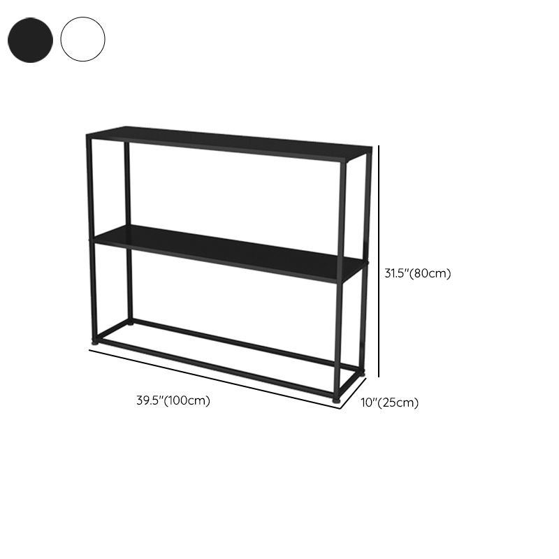 Horizontal Metal Bookshelf Modern Open Back Bookcase with Shelves ...