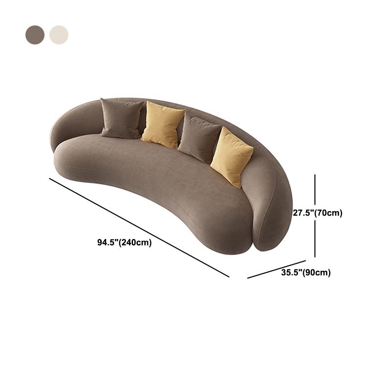 Contemporary Curved Sofa with Tight Back and Tuxedo Back for Living ...