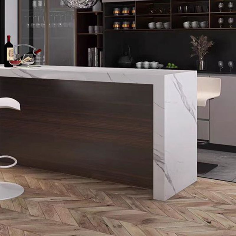 Rectangle Modem & Contemporary Stone Pub Bar Table for Living Room ...