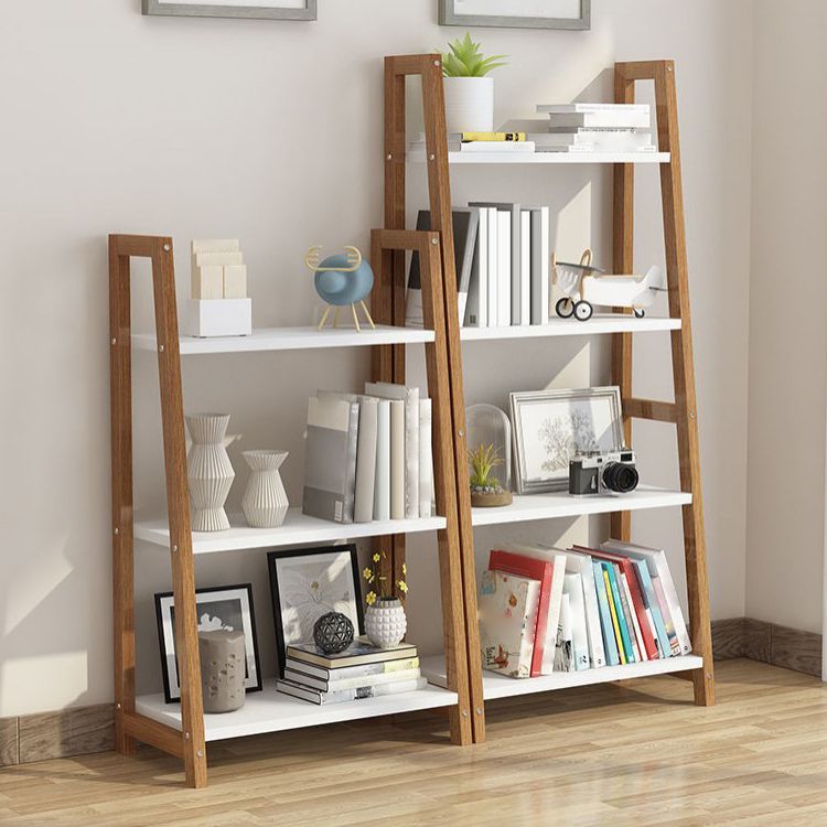 Modern Solid Wood Bookcase Ladder Bookshelf for Any Room, 12" W - Clearhalo