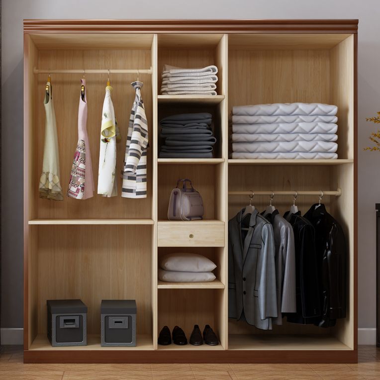 Rubberwood Traditional Storage Cabinet Matte Finish Cabinet with Hinged ...