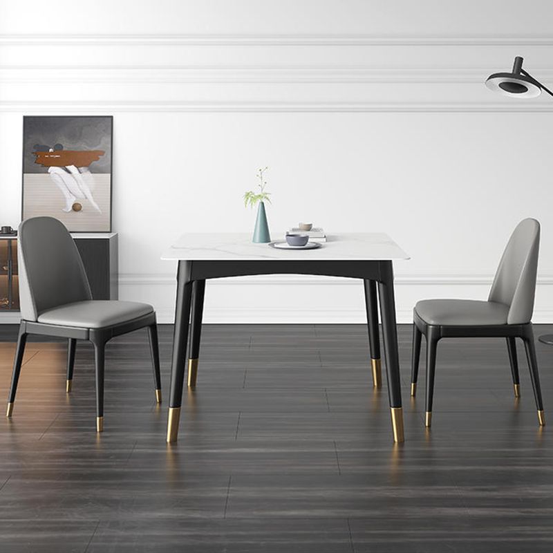 Industrial Square Shape Kitchen Dining Table Sintered Stone Dining ...