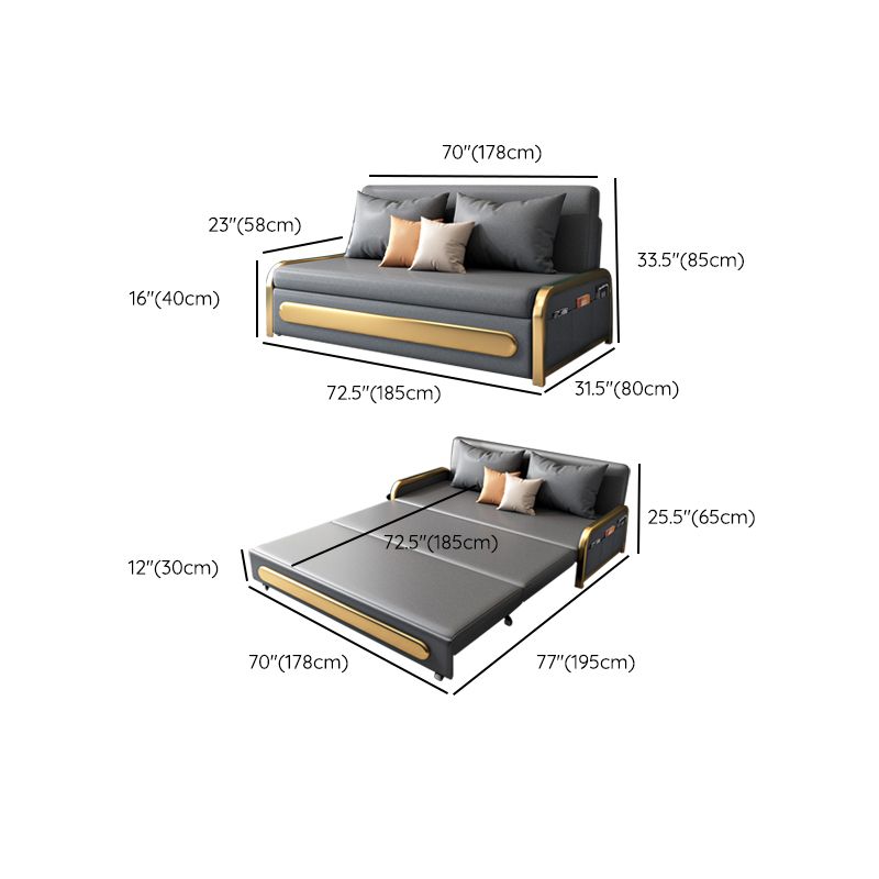 Glam Pillow Included Sofa Futon Grey Cushion Back Futon Sofa Bed ...