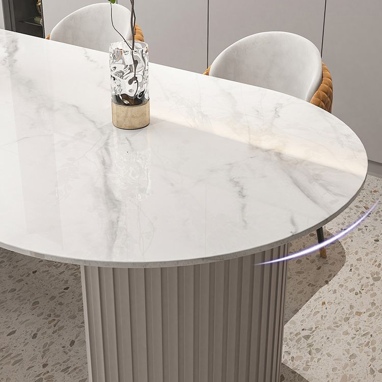 Contemporary Sintered Stone Dining Table Heteromorphic Shape Table with ...