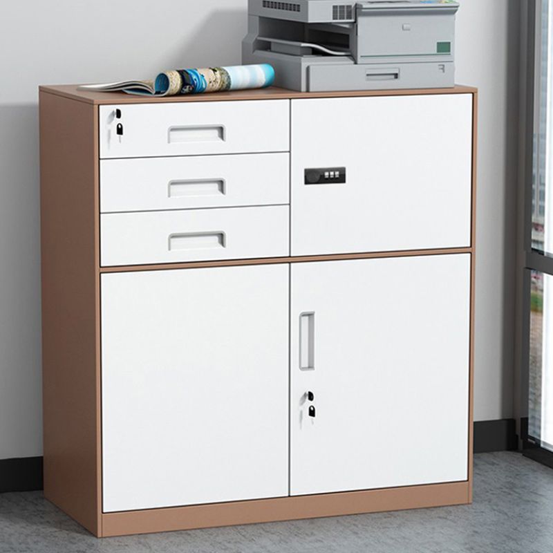 Contemporary File Cabinet Metal Frame Key Lock Lateral File Cabinet for ...