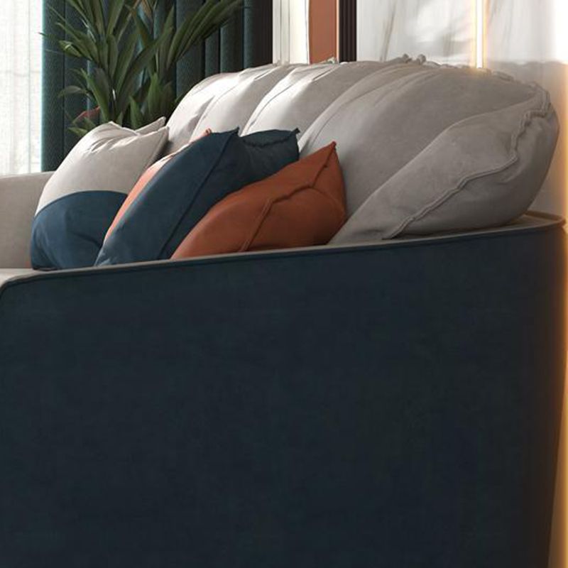 3/4-seater Faux Leather Sectional Recessed Arm Sectional Sofa - Clearhalo