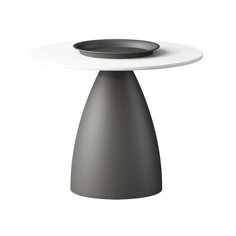 Modern Style Round Metal Table Metal Pedestal Base Coffee Table - Clearhalo