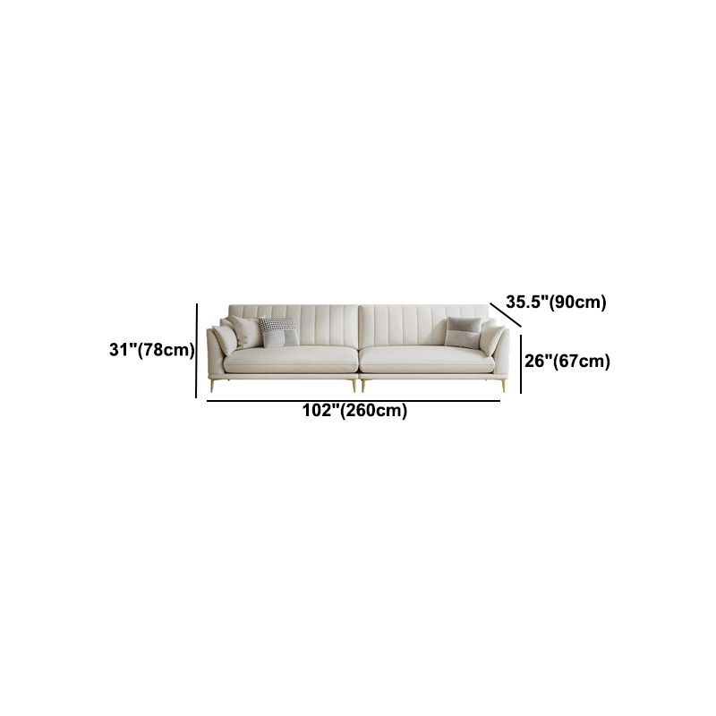 Contemporary Channel Back Faux Leather Sloped Arms Sofa/Sectionals ...