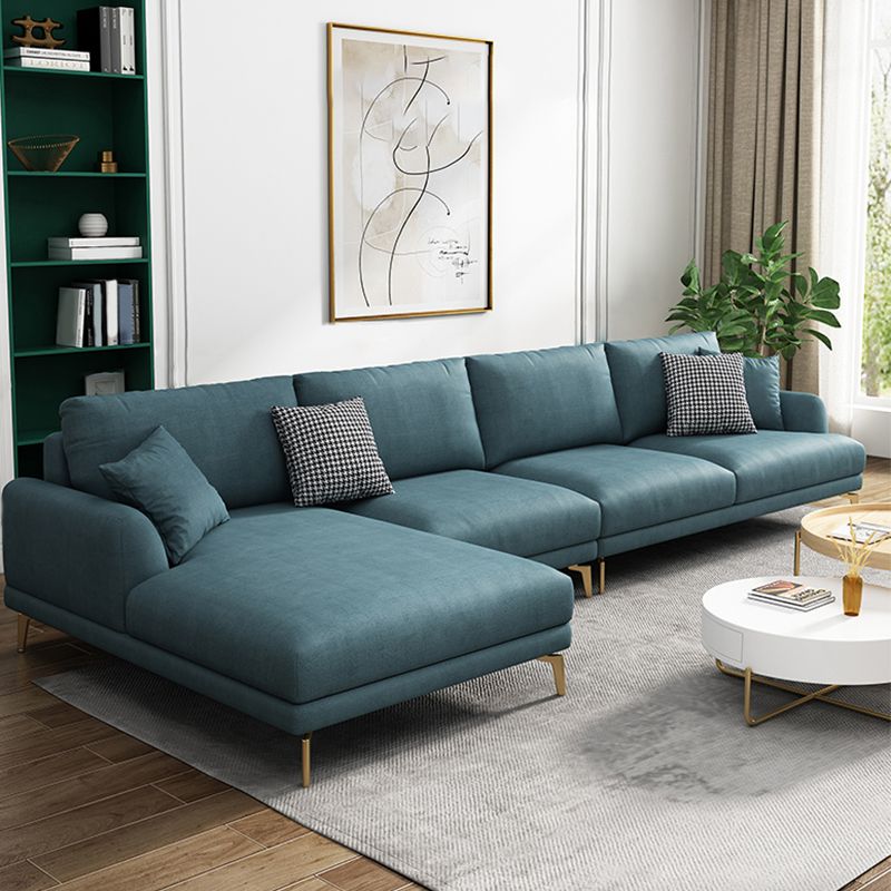 Contemporary Faux Leather Recessed Arm Furniture Sectionals in Green ...