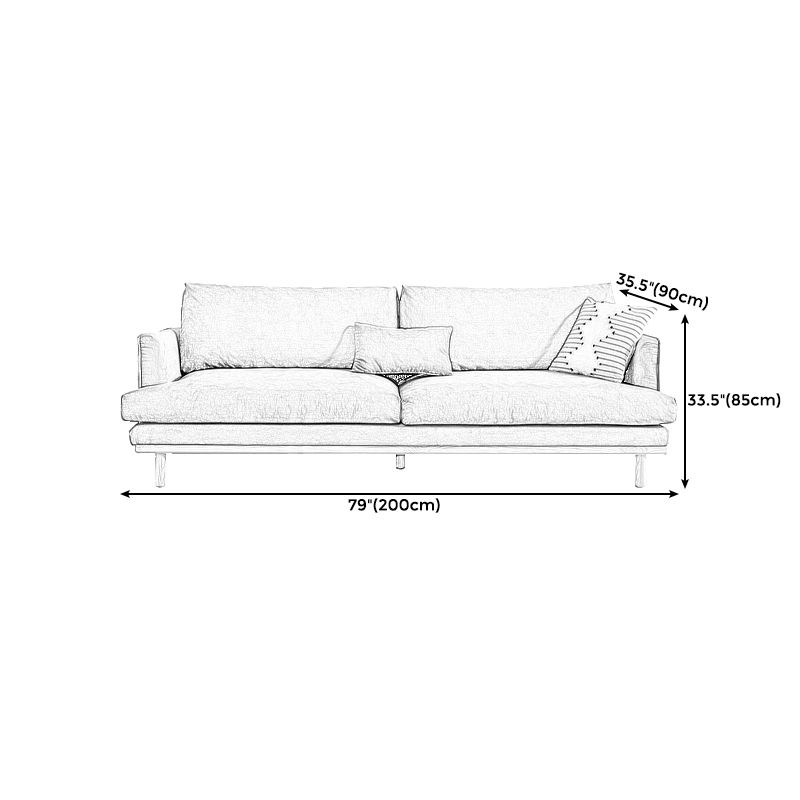 Recessed Arm Loose Back Sofa 35"W Velvet Sofa for Living Room - Clearhalo