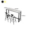 Rectangle Stone Top Bar-height Table Modern Pub Table with Metal Frame ...
