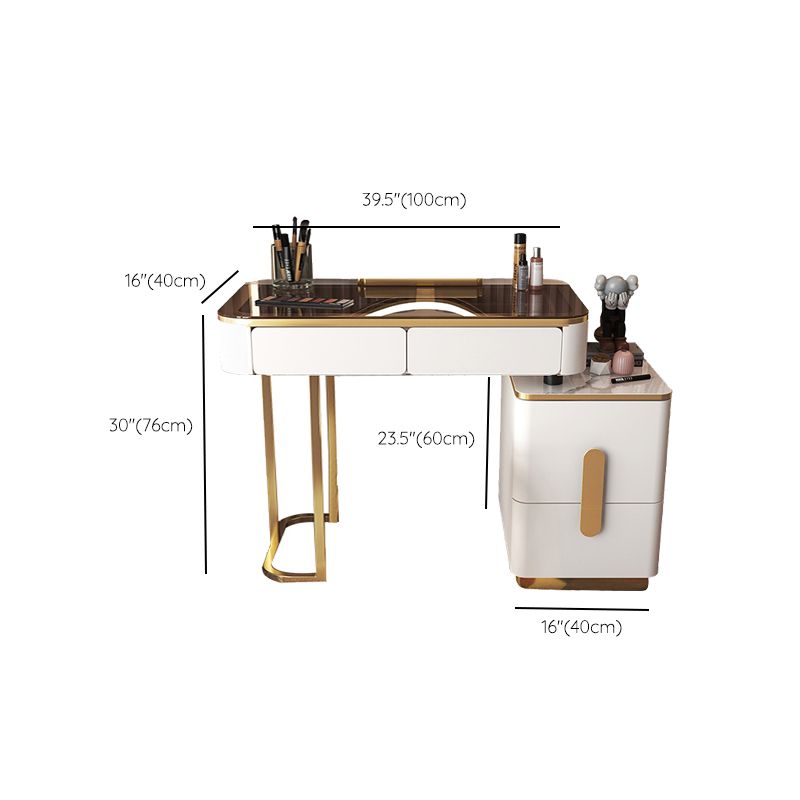 Glass Vanity Dressing Table Bedroom Vanity Dressing Table with Drawer ...