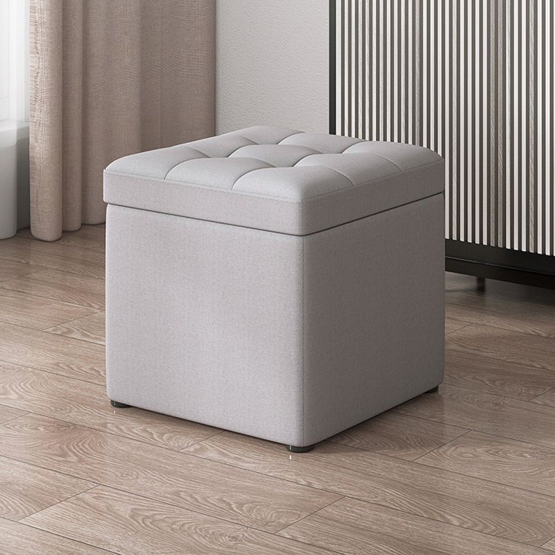 Modern Dark Grey Square Pouf Cotton Tear Resistant Pouf for Living Room ...