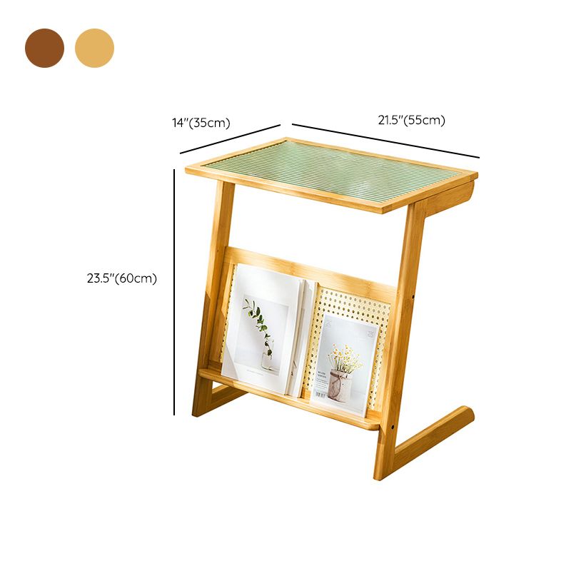 Rustic Rectangular Side Table Abstract 21.65 inch Wide End Table ...