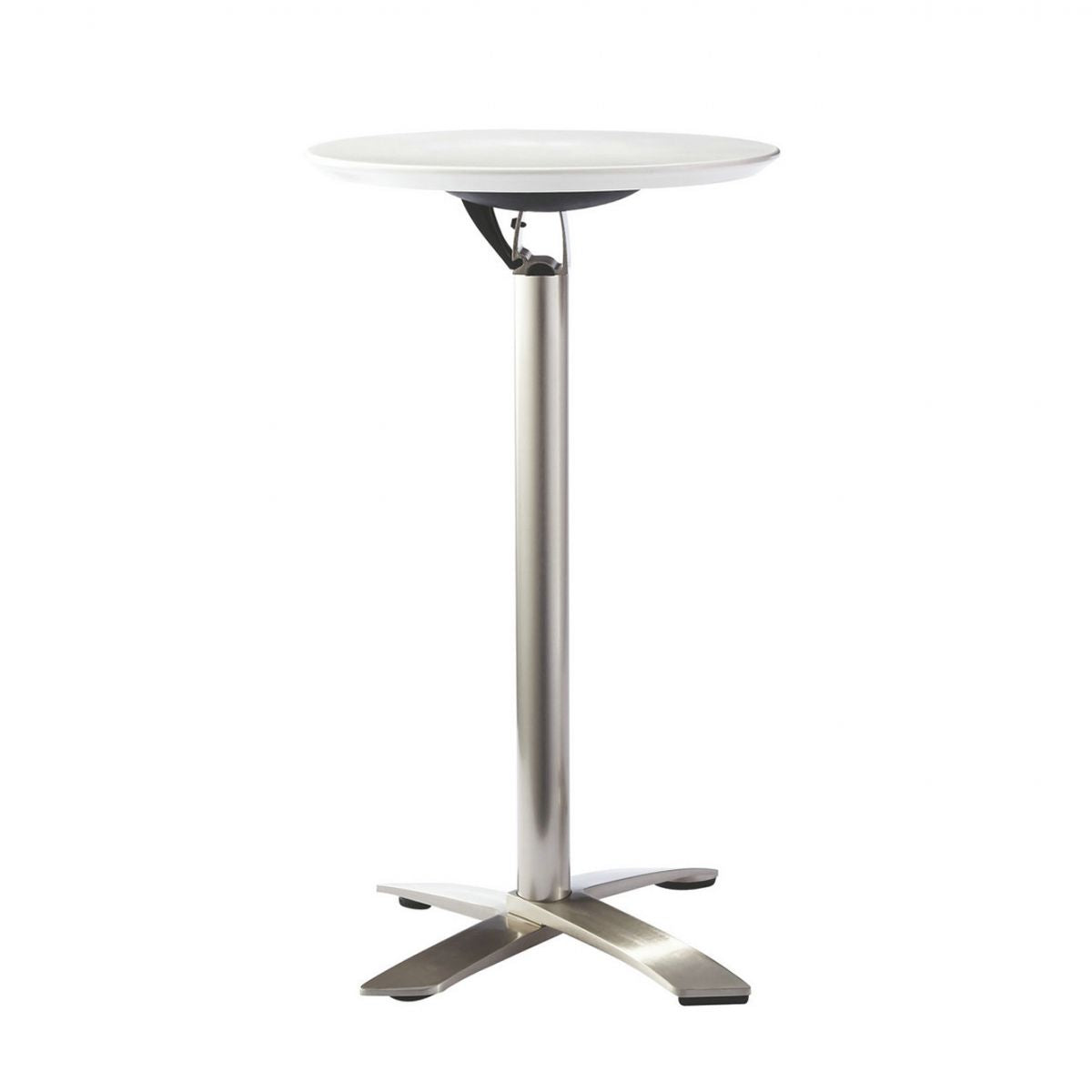 Industrial Folding Metal Bar Table Round Plastic Top 41.3"H Bistro ...