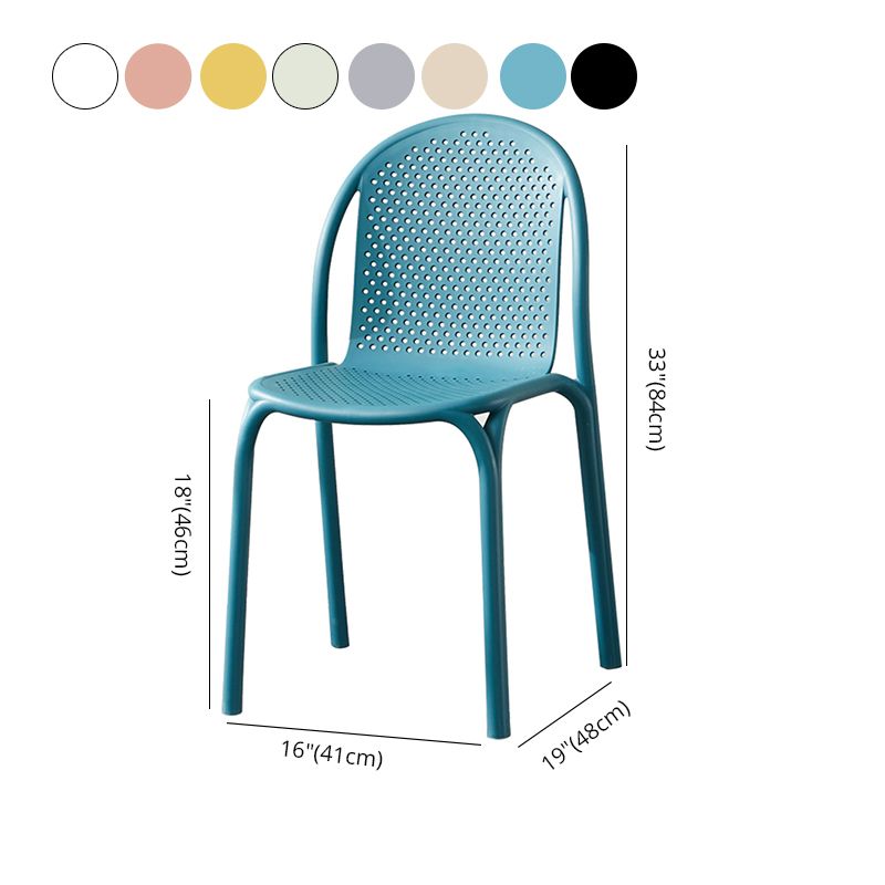 Stackable Plastic Dining Side Chair Scandinavian Armless Dining Chairs ...