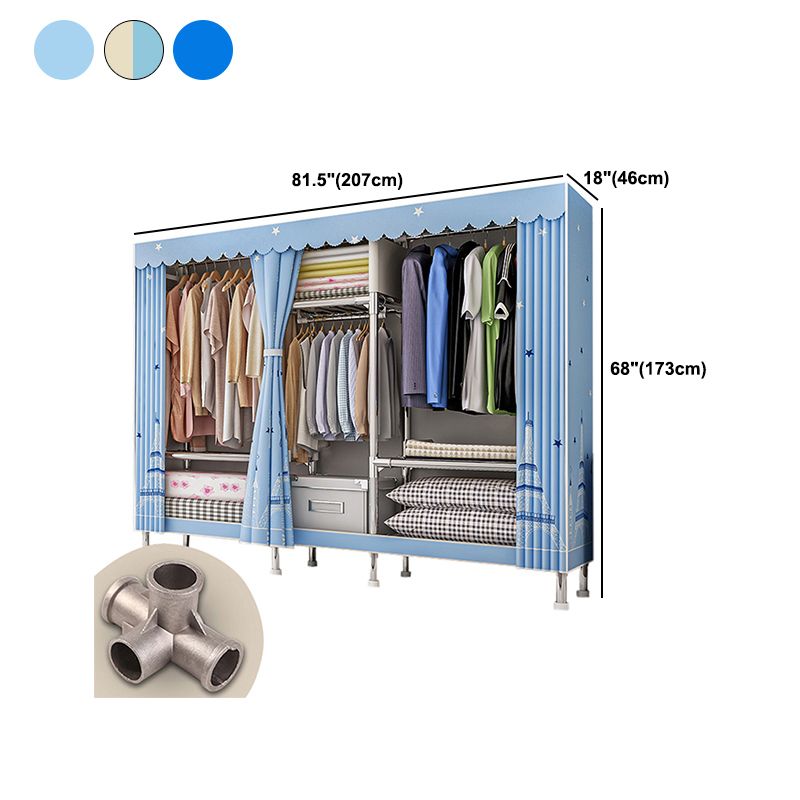 Metal Frame Home Wardrobe Armoire Modern Style Wardrobe with Shelves ...