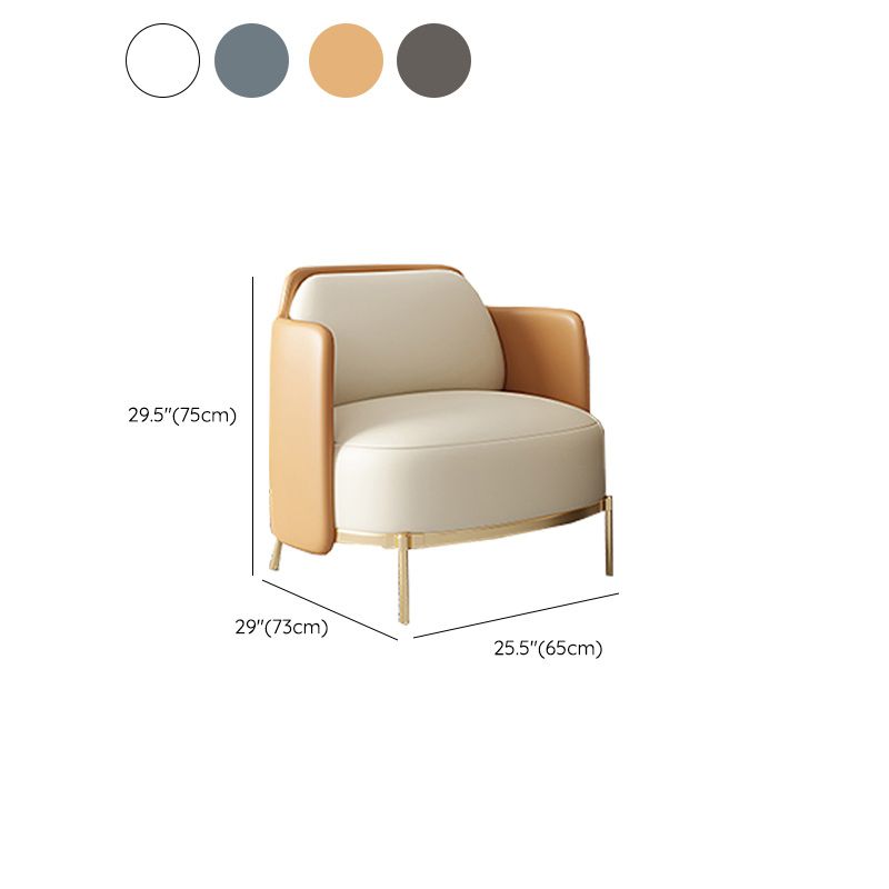 Contemporary Sewn Pillow Back 4 Legs Chair Upholstered Recessed Arms ...