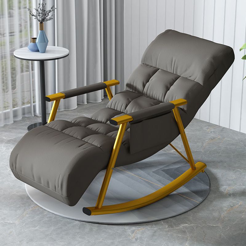 Modern Rocker Chair Upholstered Zero Gravity Button-Tufted Rocking ...