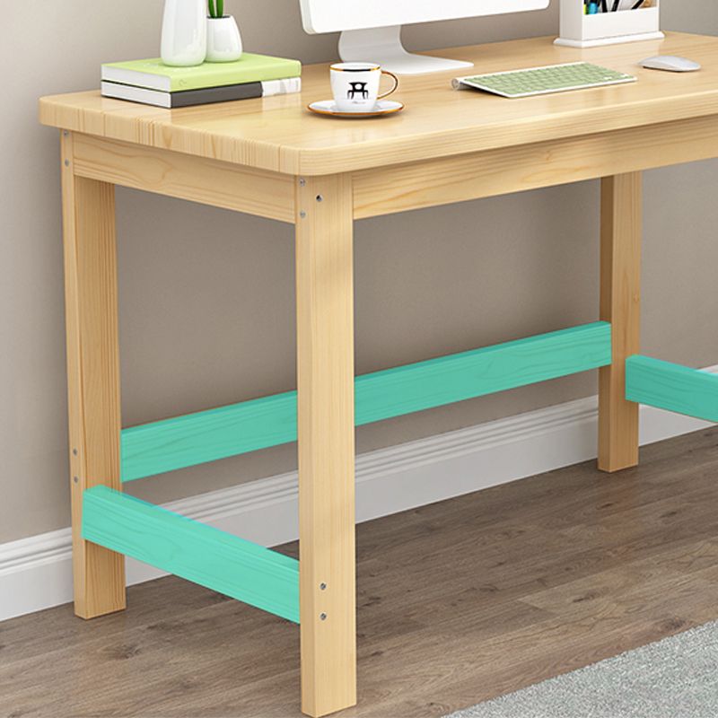 29.5" H Pine Office Desk Modern Home Writing Desk with H-shape Base ...