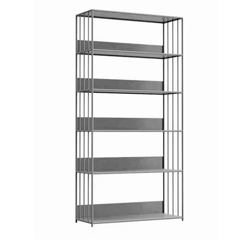 Standard Metal Bookshelf Contemporary Open Back Vertical Bookcase ...