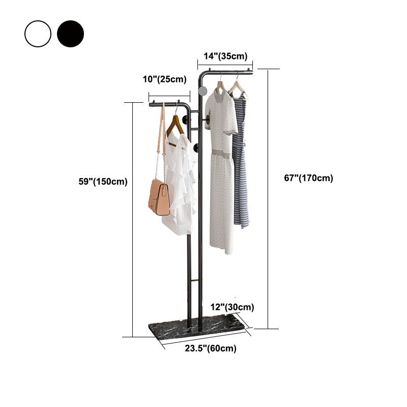Modern Metal Hall Stand Free Standing with Hanging Rail and Hooks ...