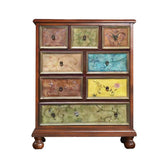 Mid-century Modern Wooden Chest Rectangle Accent Chest with 5-Drawer ...