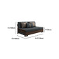 Modern Armless Sofa Bed with Storage Linen Sofa Bed in Brown - Clearhalo