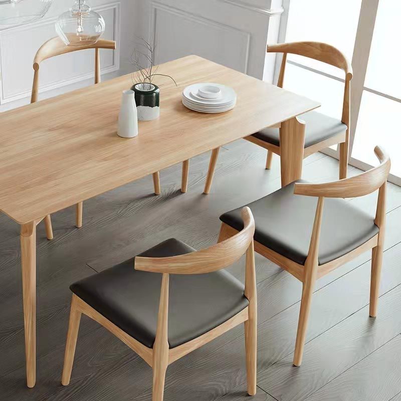 4-foot Solid Wood Table Rectangle Modern Fixed Dinner Room Kitchen ...