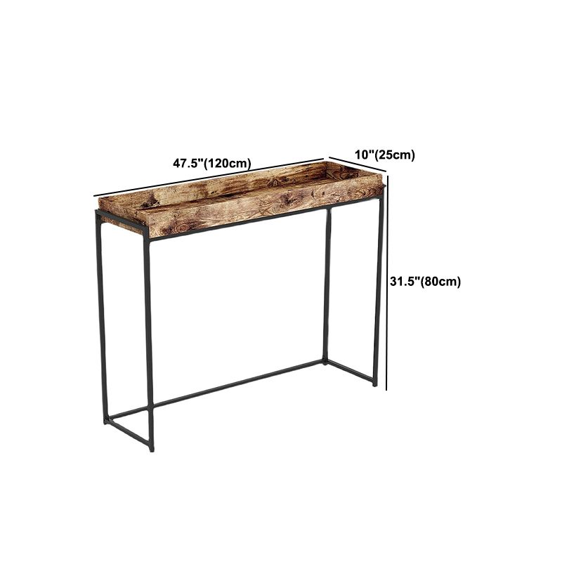Trestle-base Tray Top Console Table Solid Wood Console Sofa Table in ...