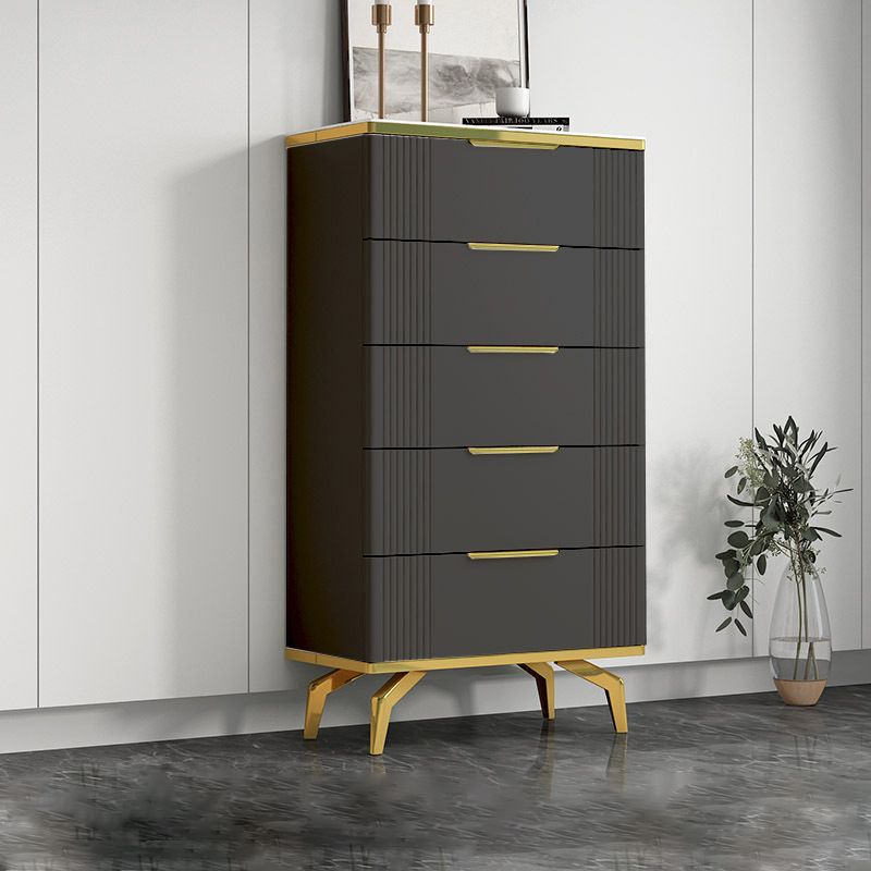 Living Room Storage Chest Dresser Glam Style Storage Chest with Drawers ...