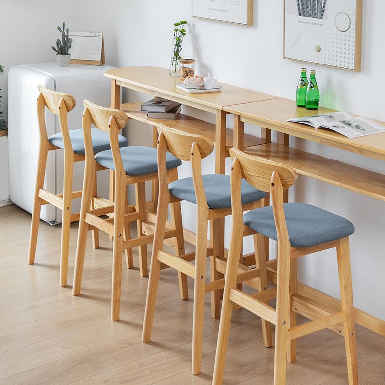 Scandinavian Coffee Shop Armless Stool Matte Finish Upholstered Bar ...