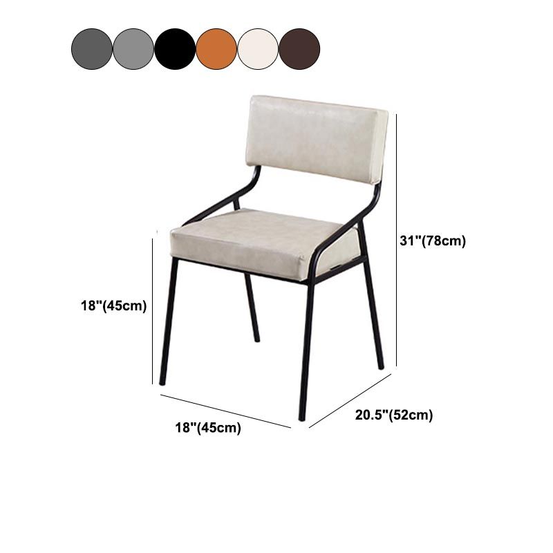 Upholstered Open Back Side Chair Industrial Leather Dining Chair ...