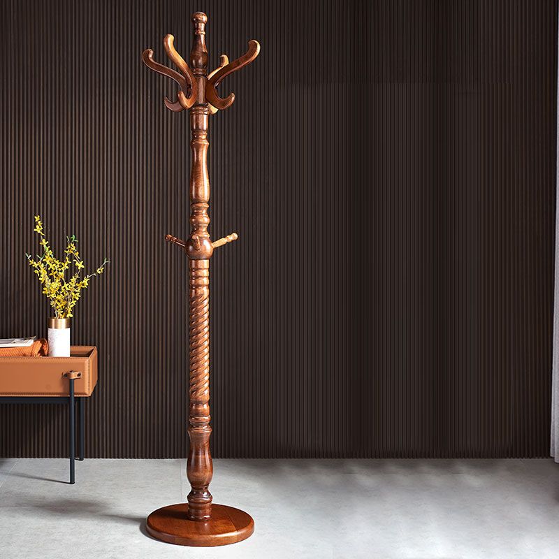 Traditional Hall Tree Solid Wood Free Standing with Hooks Entryway Kit ...