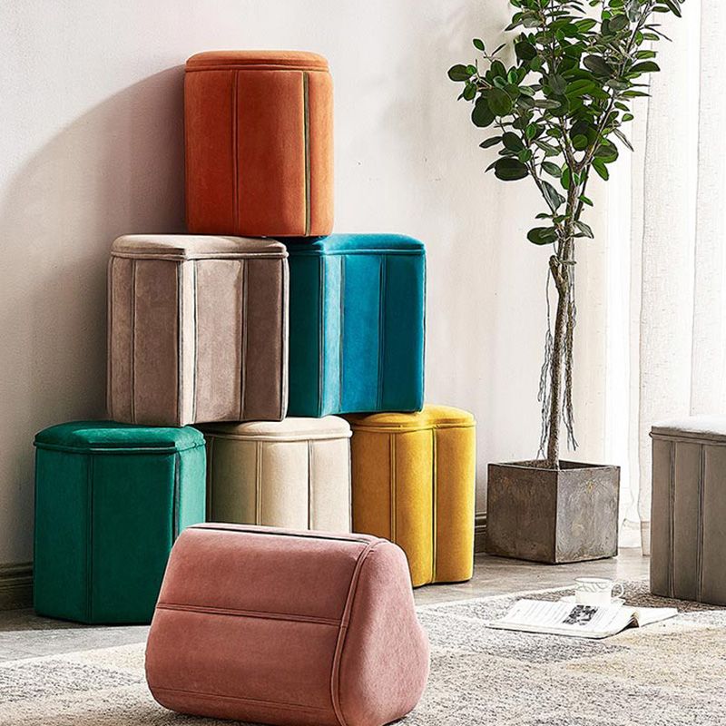 Modern Round Pouf Pure Color Tear Resistant Pouf for Drawing Room ...