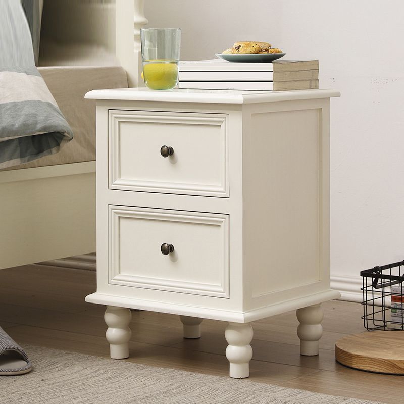 Traditional Night Table Drawer Storage Pine Nightstand with Legs for ...