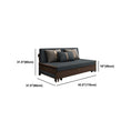 Modern Armless Sofa Bed with Storage Linen Sofa Bed in Brown - Clearhalo