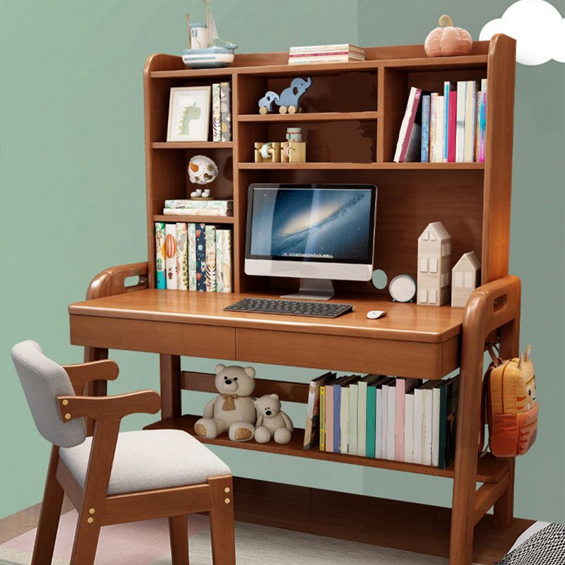 Contemporary Wood Credenza Desk Adjustable 23.6" W Office Desk with 2 ...
