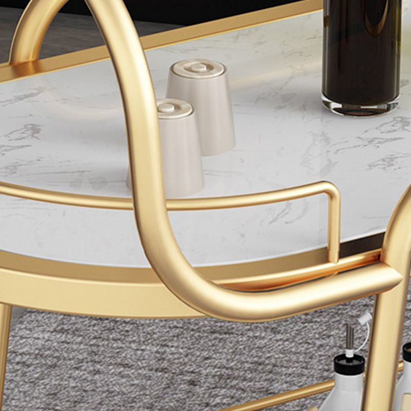 32.28" High Rolling Contemporary Prep Table Metal Prep Table with Open ...