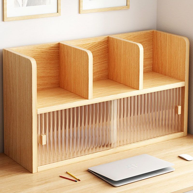 Closed Back Bookshelf Contemporary Solid Wood Bookcase with Doors ...