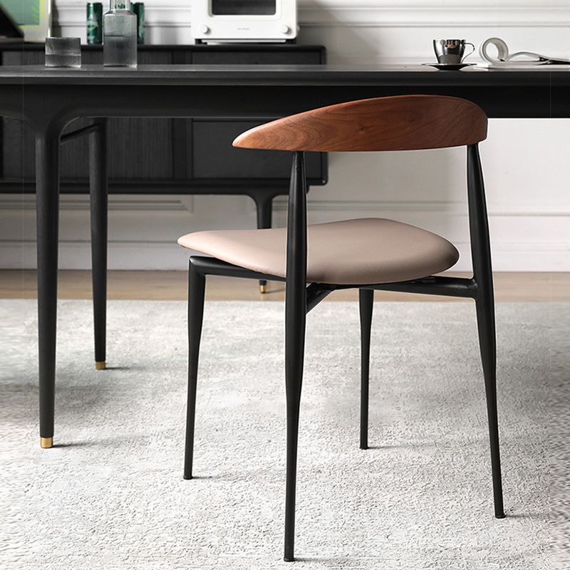 Armless Dining Chairs Industrial Faux Leather Side Chairs for Dining ...