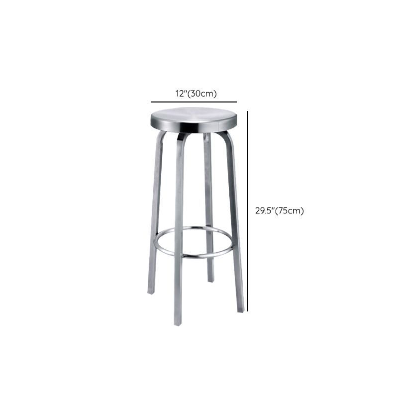 Industrial Stainless Steel Bar Stool Armless Counter Height Stools ...