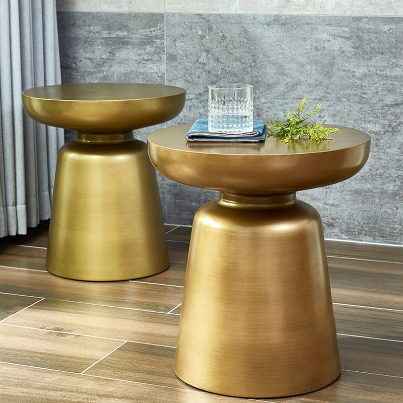 Mid-century Modern 16.9" Tall Round Top Side Table Metal Pedestal End ...