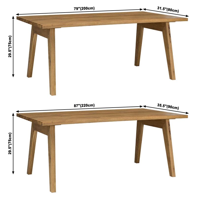 Simplicity Style Solid Wood Dining Table 4 Legs Base Rectangle Table ...