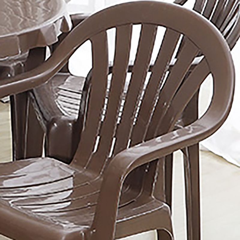 Contemporary Style Windsor Side Chair Plastic Stacking Arm Dining ...