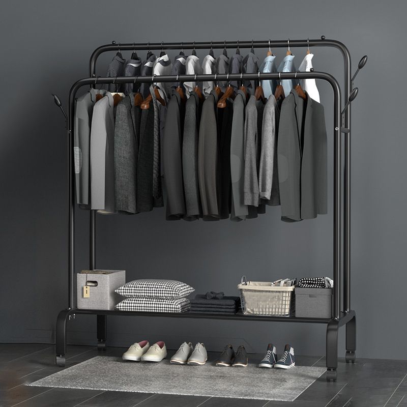 Industrial Coat Hanger Metal Storage Shelf Entryway Coat Rack - Clearhalo