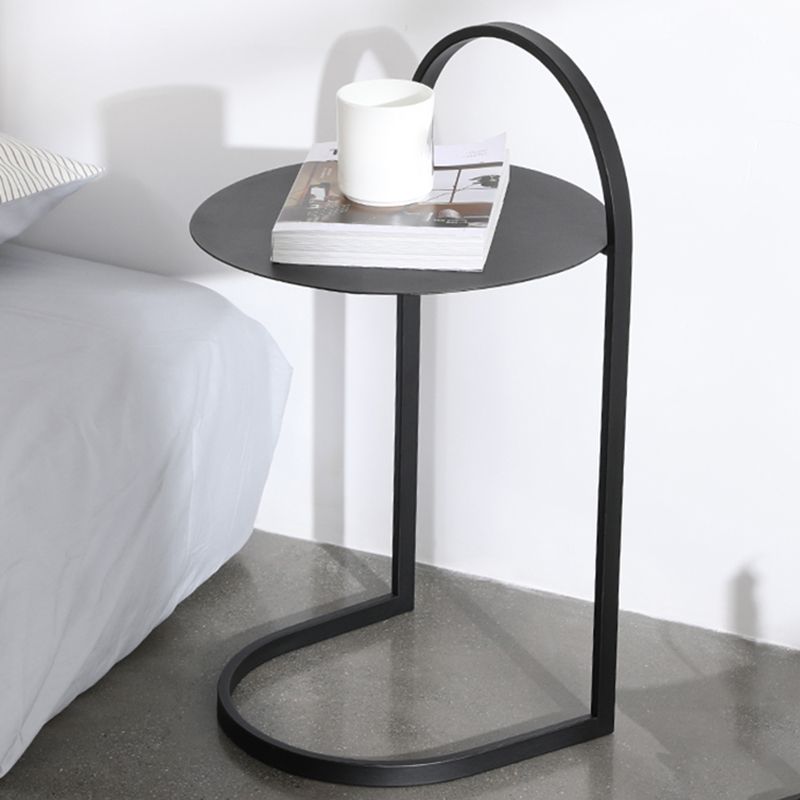 Metal Round Night Table Modern Non-Storage Legs Included Nightstand in ...