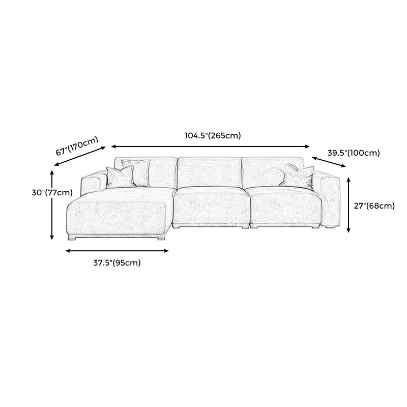Scandinavian Tight Back Square Arm Sofa/Sectional with Stationary for ...