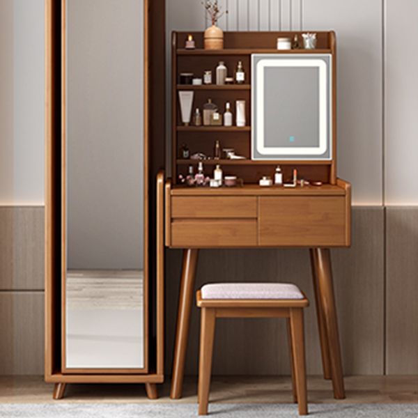 Drawers Included Lighted Mirror Standing Wood Bedroom Vanity Dressing ...