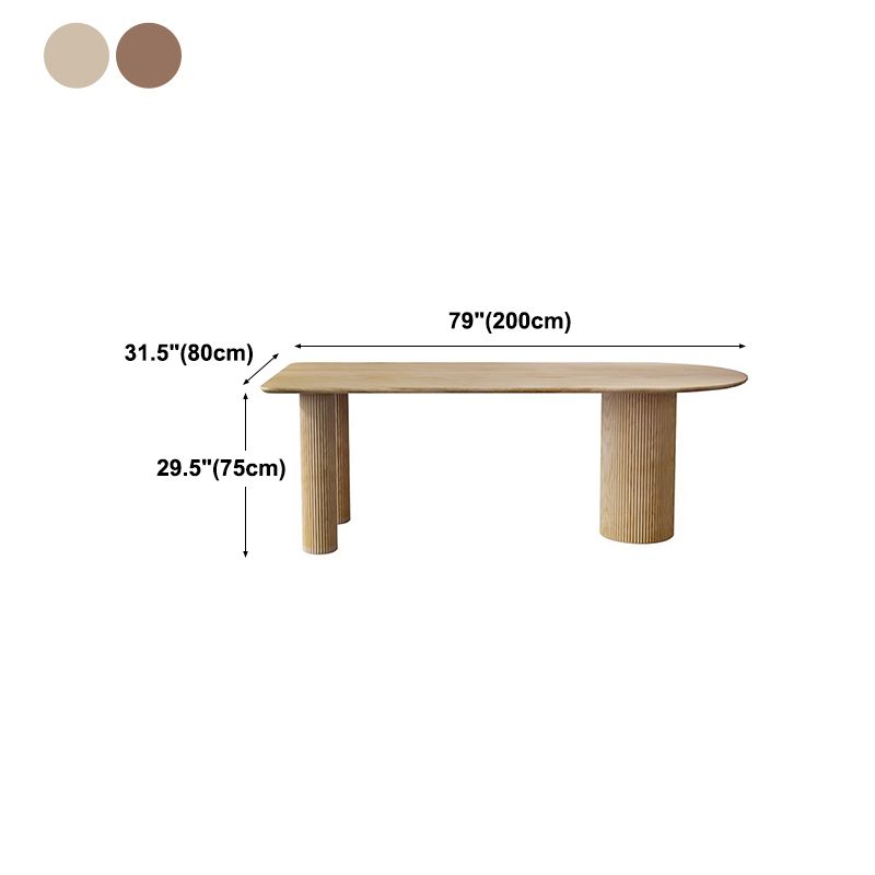 Irregular Shape Table for Restaurant Solid Wood Island Table with 3 ...
